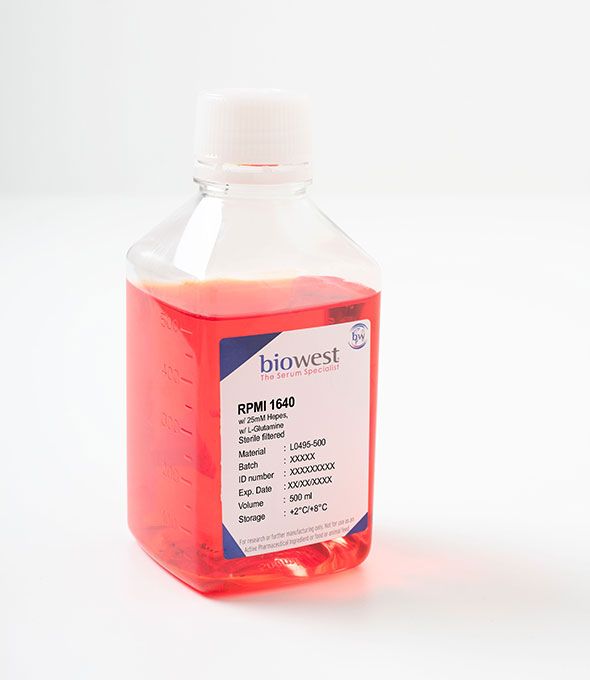 RPMI 1640 w/ L-Glutamine w/ 25 mM Hepes - L0495 - Biowest | Your best choice for animal serum