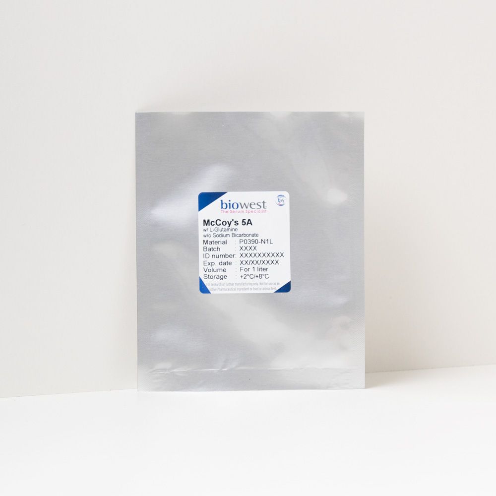 McCoy's 5A w/ L-Glutamine w/o Sodium Bicarbonate - P0390 - Biowest | Your best choice for animal ...