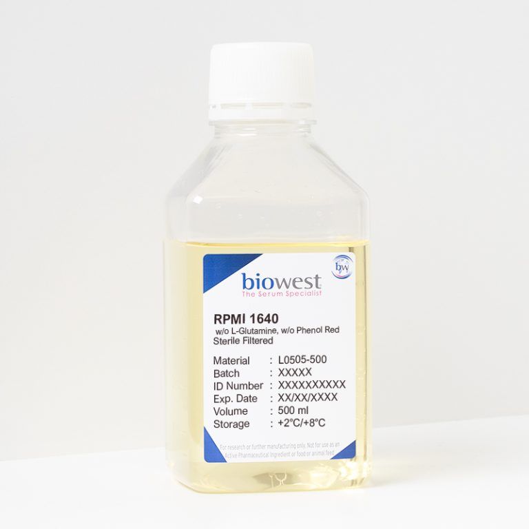RPMI 1640 w/o L-Glutamine w/o Phenol Red - L0505 | Biowest | Your best choice for animal serum