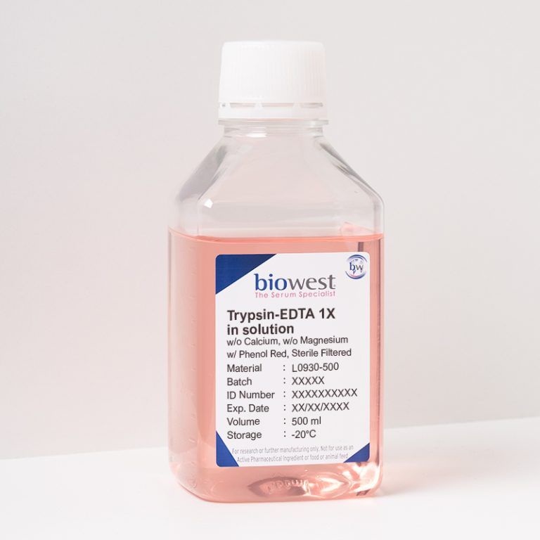 Trypsin - EDTA 1X in solution w/o Calcium w/o Magnesium w/ Phenol Red ...